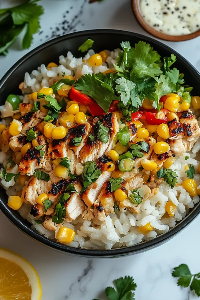 Street Corn Chicken Rice Bowl – Tidy Recipes