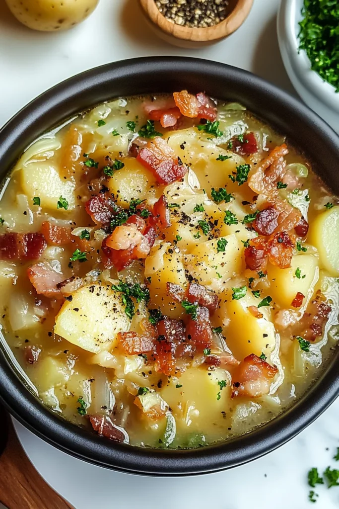 Irish Bacon, Cabbage, and Potato Soup – Tidy Recipes