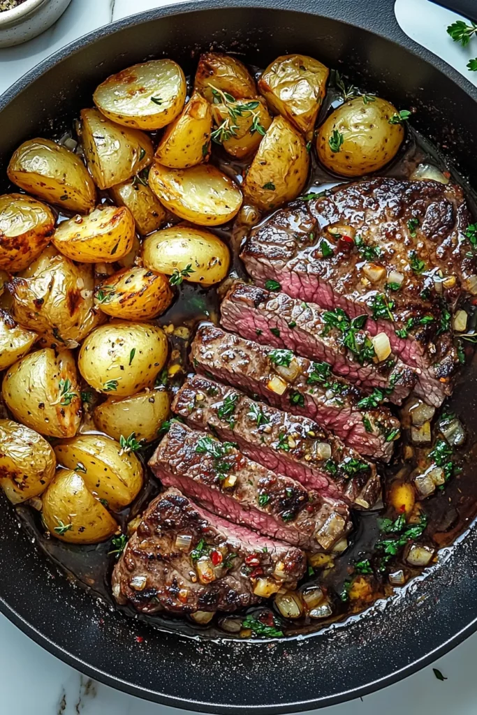 Garlic Butter Steak and Potatoes Skillet – Tidy Recipes