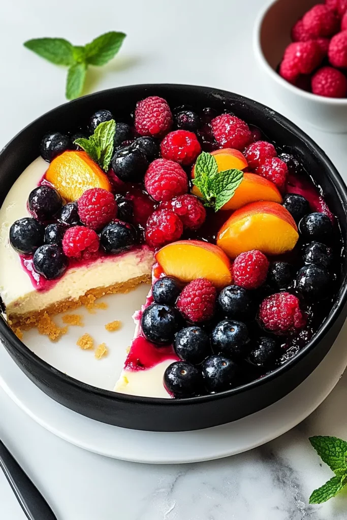 Summer Berry and Peach Cheesecake – Tidy Recipes