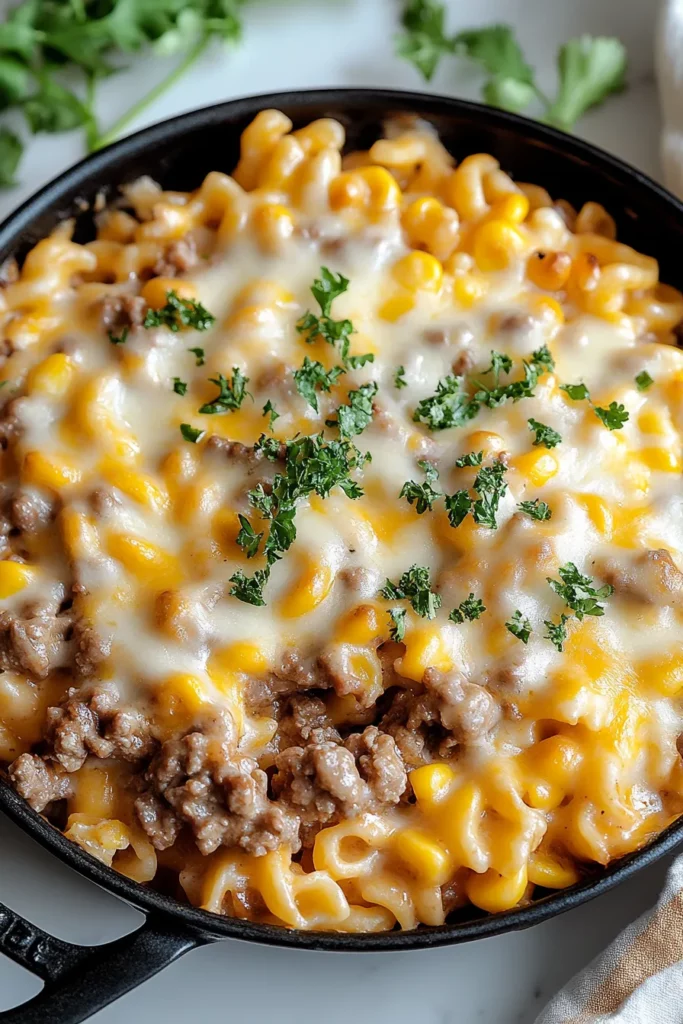 Loaded Cheddar Ranch Beef and Sweet Corn Rotini Bake – Tidy Recipes