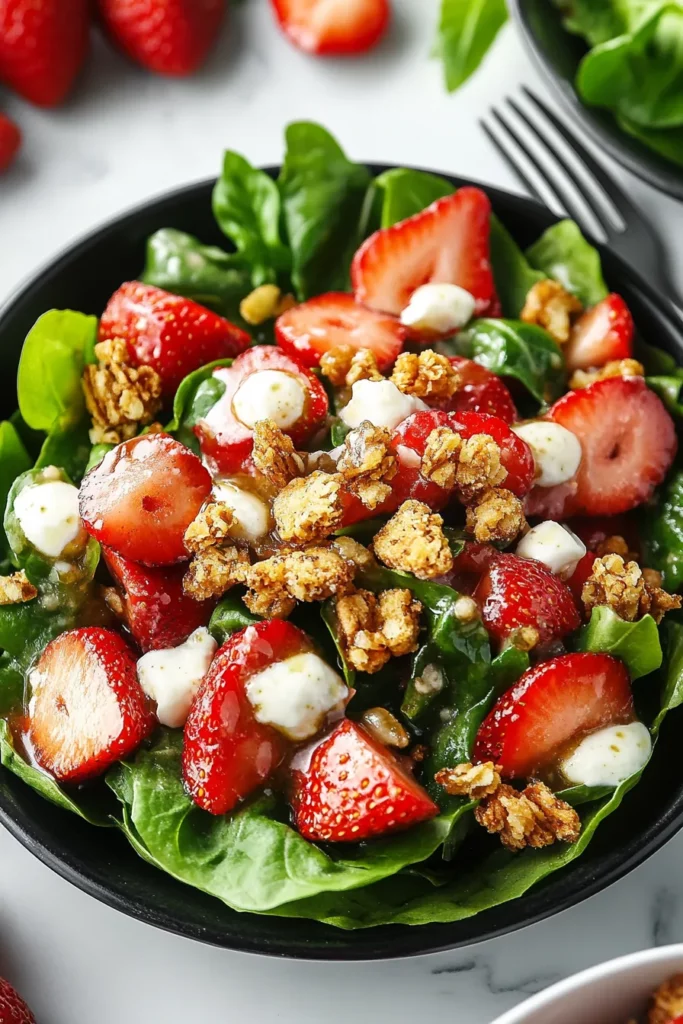 Strawberry Crunch Salad with Champagne Vinaigrette – Tidy Recipes