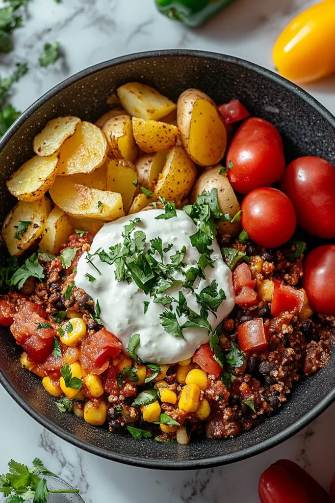 Loaded Potato Taco Bowl – Tidy Recipes