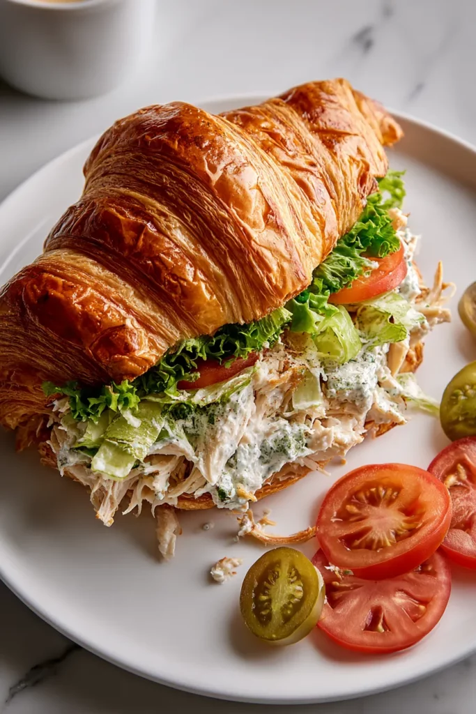 Chicken Caesar Croissant Sandwich – Tidy Recipes