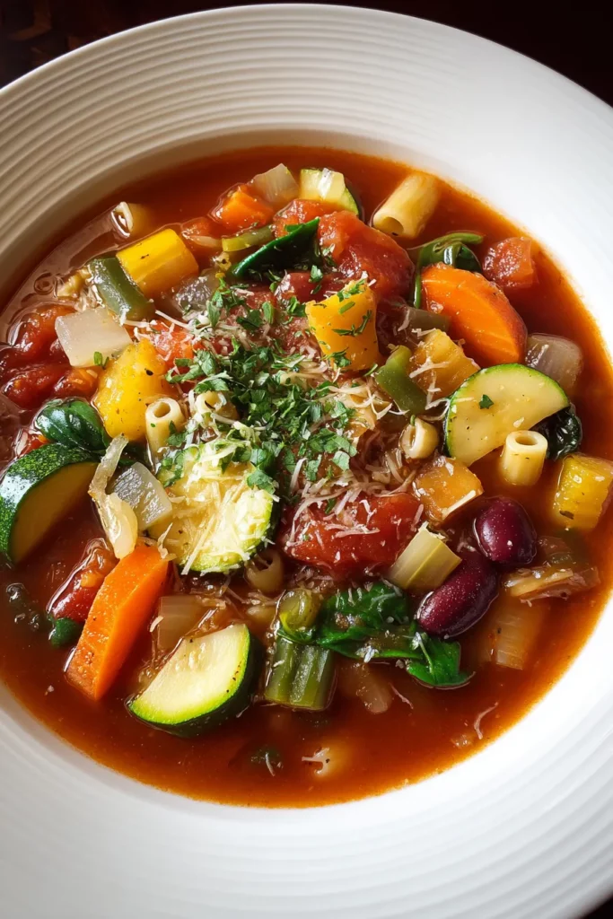Hearty Italian Vegetable Minestrone Soup – Tidy Recipes