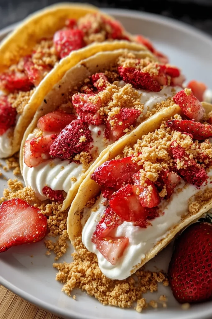Strawberry Crunch Cheesecake Tacos – Tidy Recipes