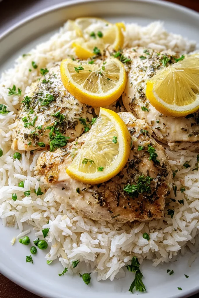 Slow Cooker Lemon Herb Chicken and Rice – Tidy Recipes