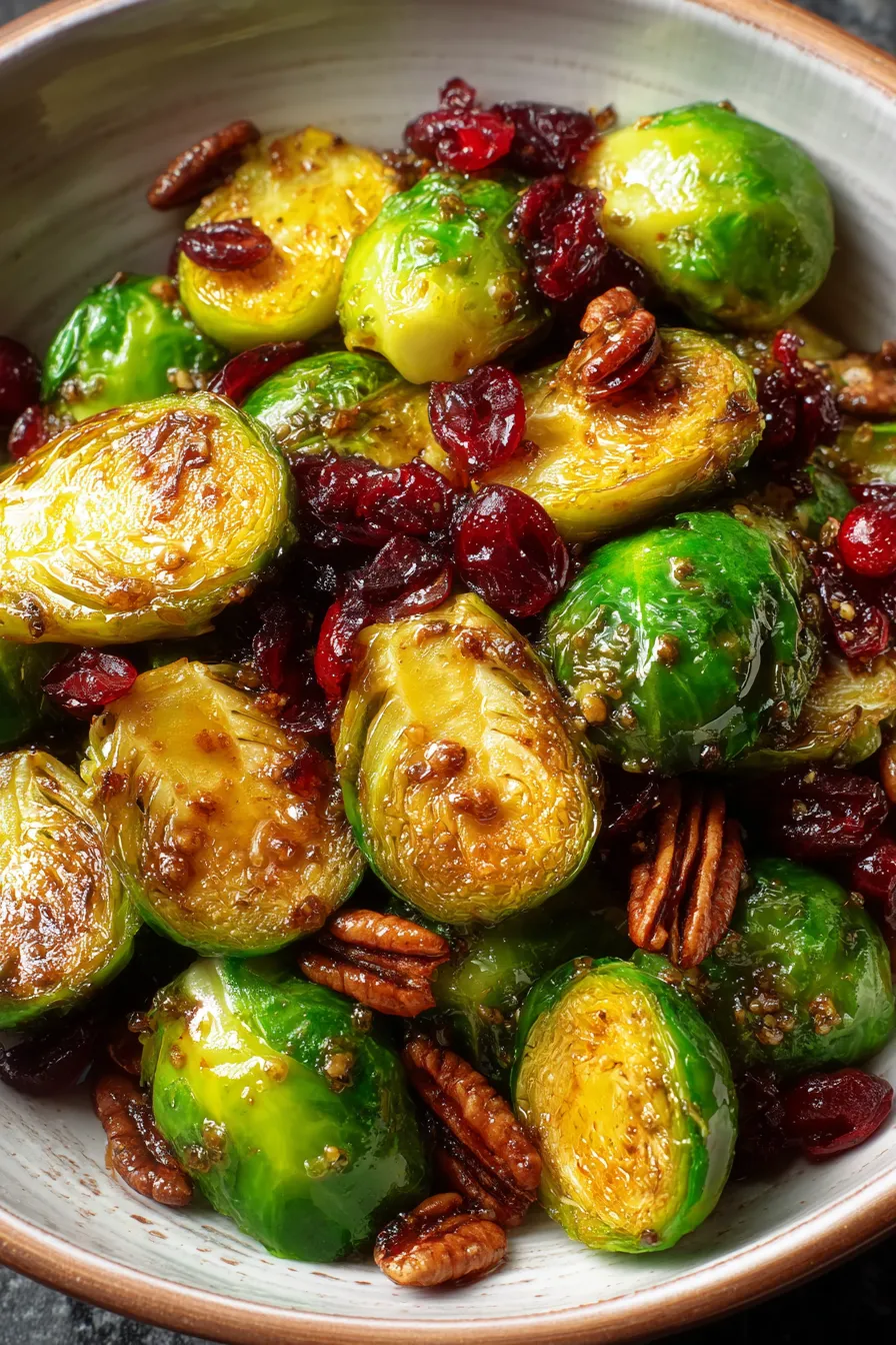 Orange Maple Glazed Brussels Sprouts with Cranberries – Tidy Recipes