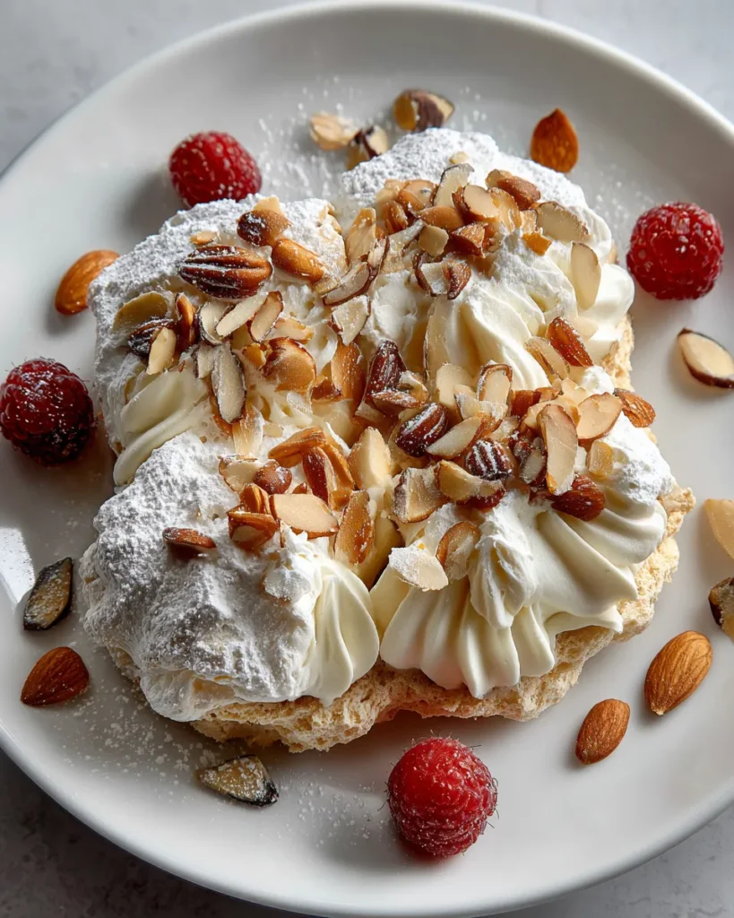 Almond Dacquoise Cream Clouds – Tidy Recipes