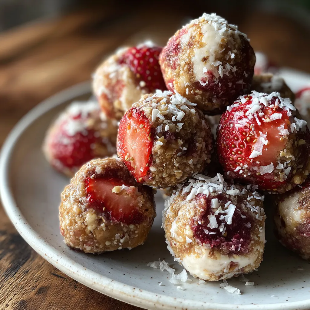 No-Bake Strawberry Cheesecake Protein Balls – Tidy Recipes