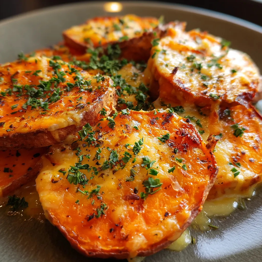 Creamy Garlic Butter Sweet Potato Bake – Tidy Recipes