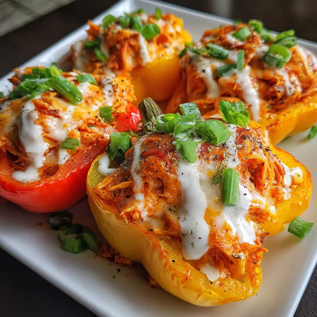 Buffalo Chicken Stuffed Peppers – Tidy Recipes