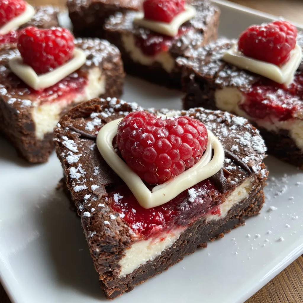 Heart Shaped Brownies with Raspberry Swirl & Cheesecake – Tidy Recipes