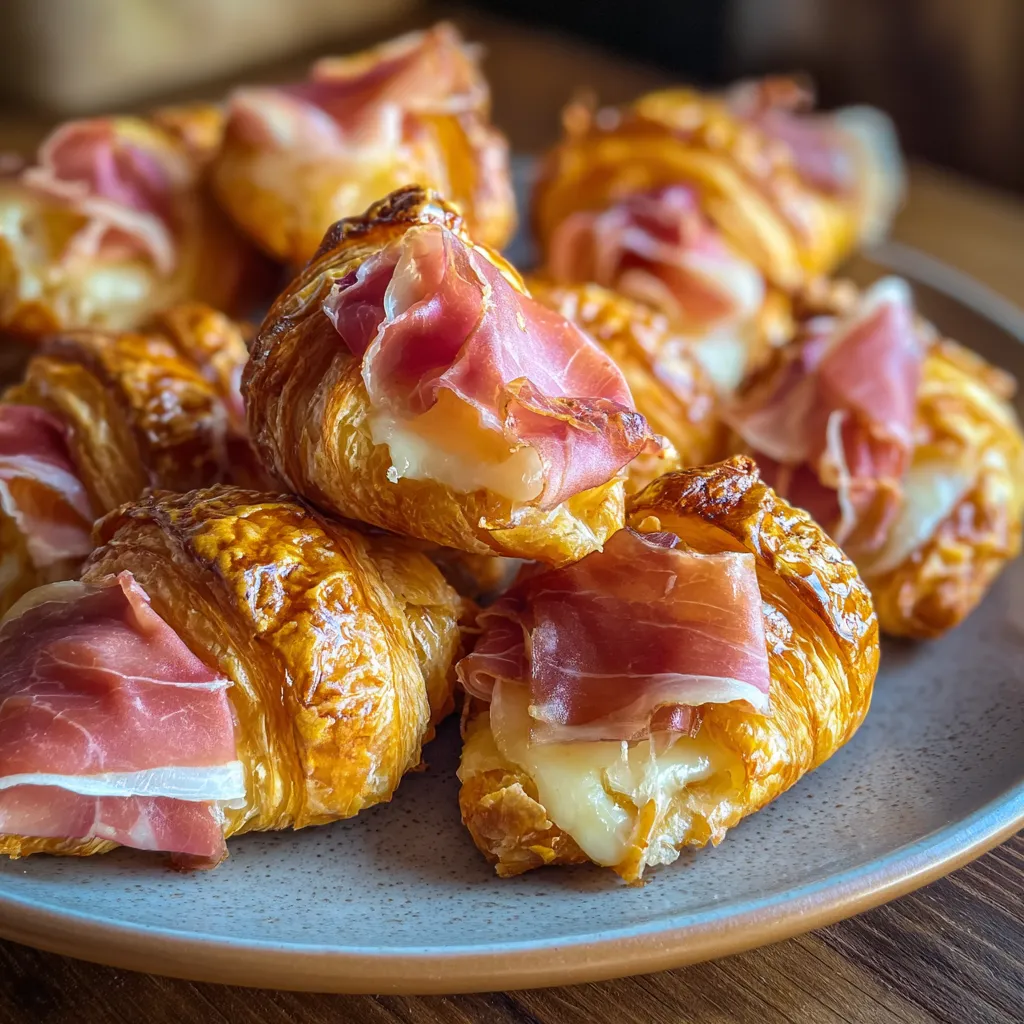 Mini Croissants with Cheese & Prosciutto – Tidy Recipes